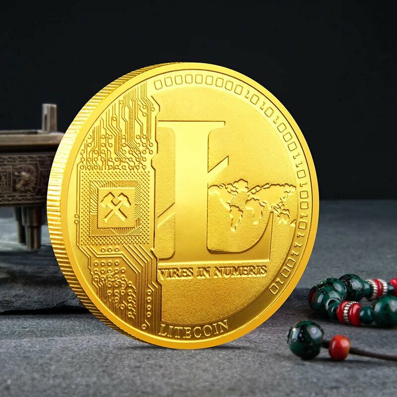 Монета Litecoin LTC Gold металлическая