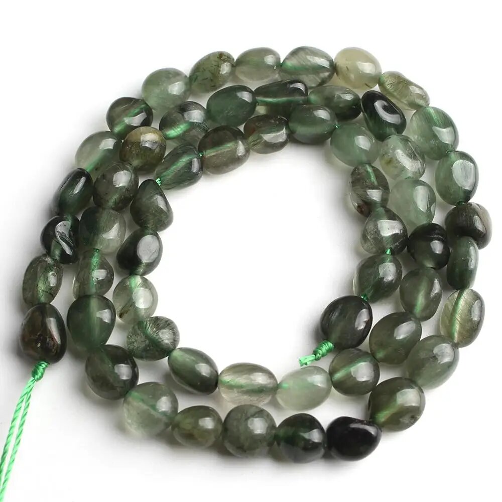 Натуральные камни бусины Апатит Кианит Кварц JILKOL 6-8 мм Изумрудный, green stone