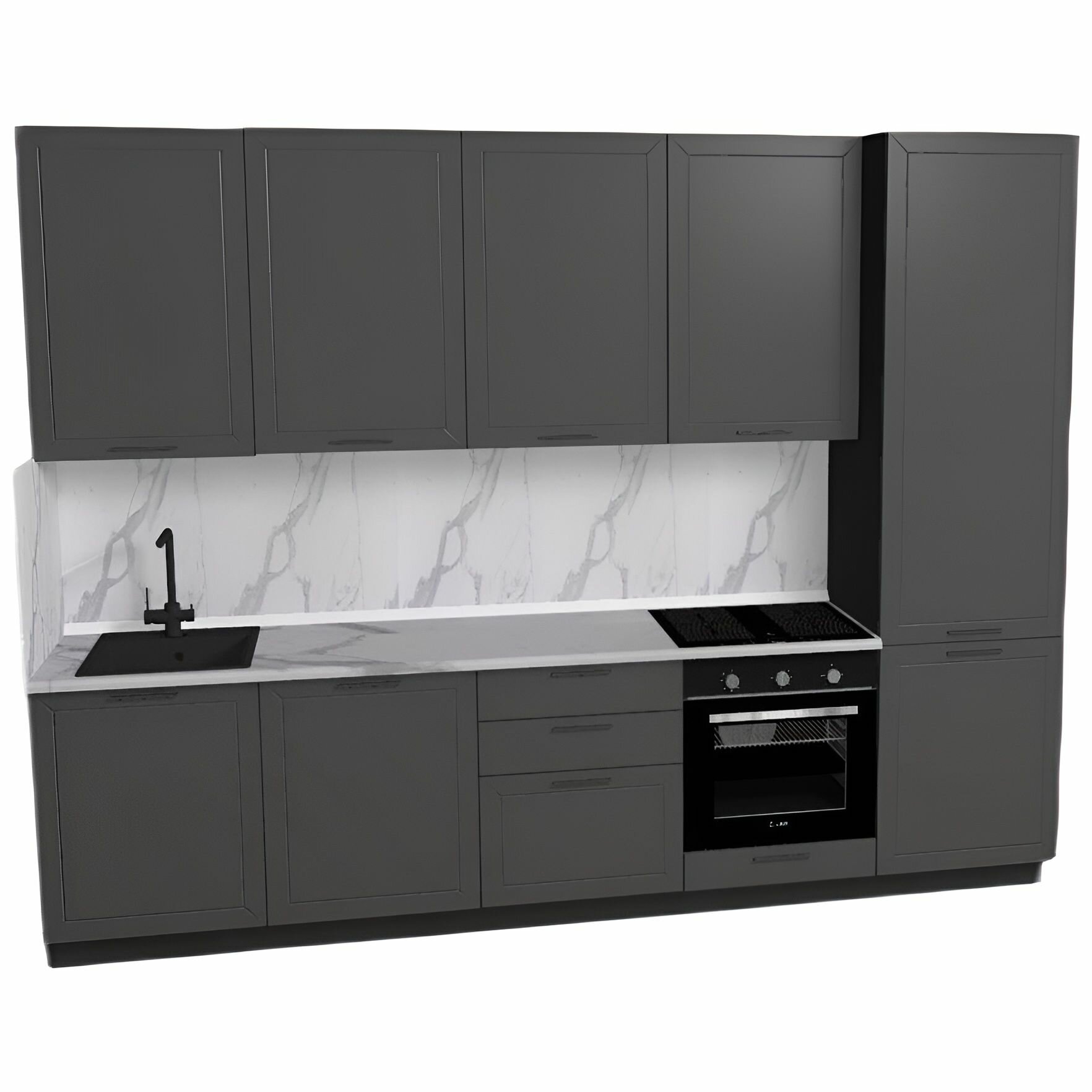 Кухонный гарнитур Глетчер Маренго Силк, 3000 мм