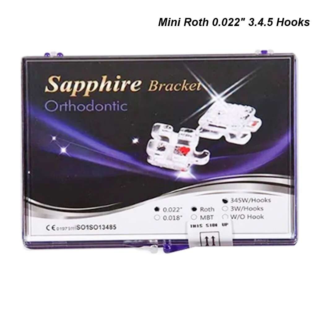 Сапфировые брекеты Mini Roth 0.022" 3.4.5 Hook