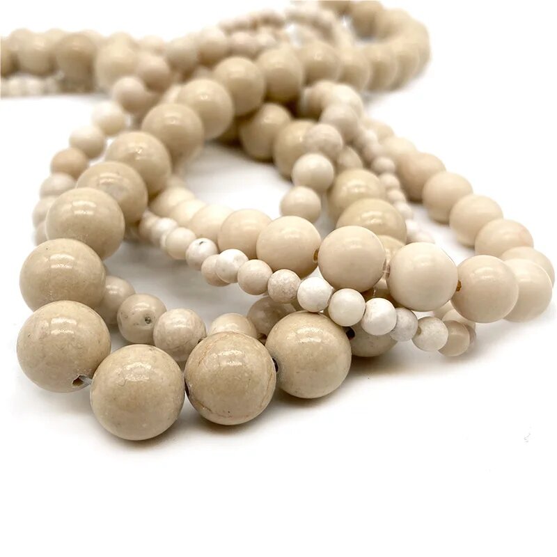 Натуральные бусины аметист амазонит агаты нефрит 4 6 8 Бежевый, 8mm(45-48pcs), River White Fossils
