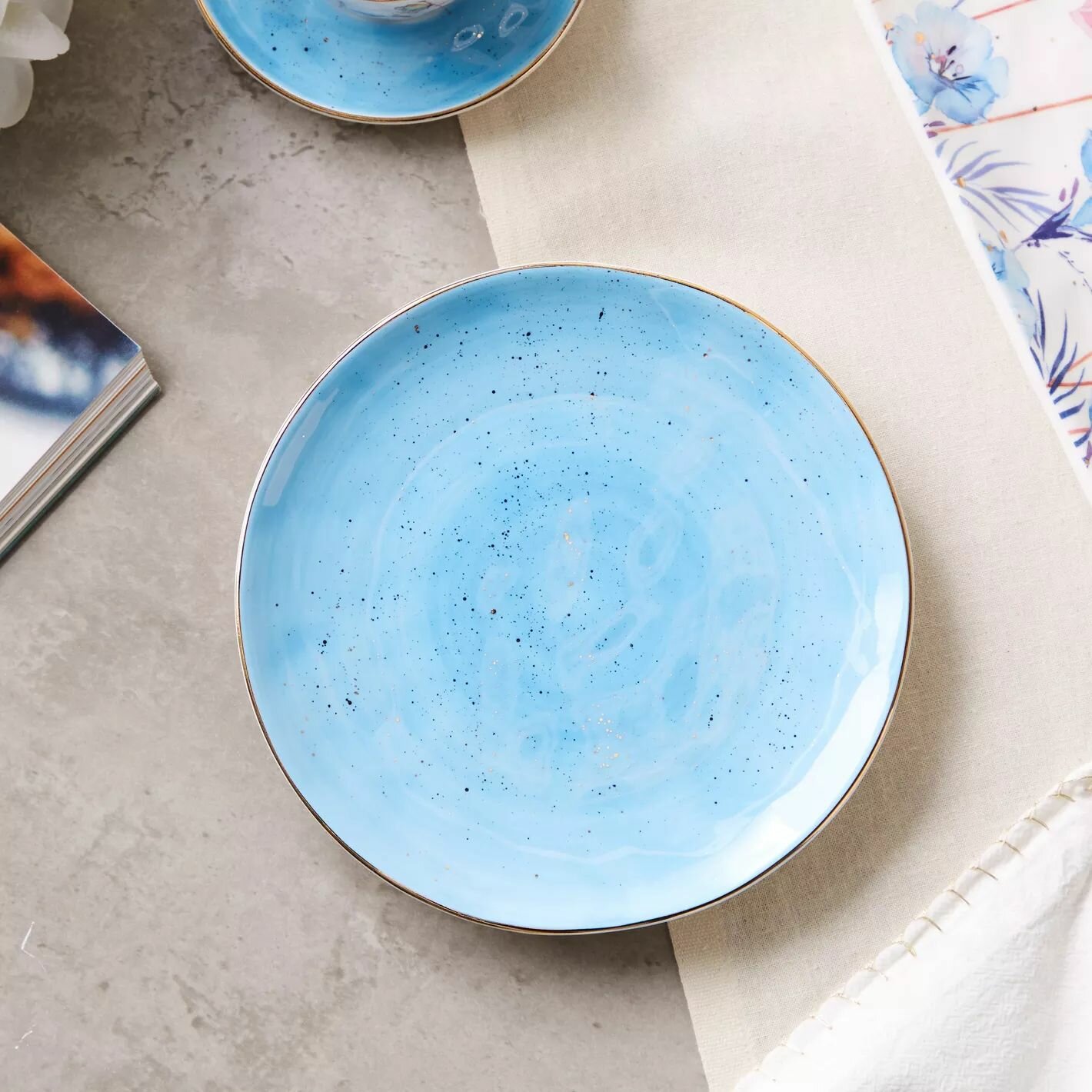 Тарелка десертная Home Chef Murraya, 17 см, голубая