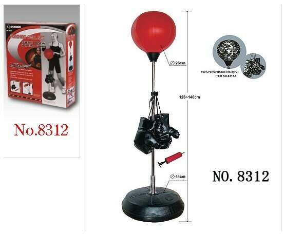 Боксерская груша напольная на стойке детская до 120см, водоналивная, набор для бокса с перчатками, с водяным утяжелителем
