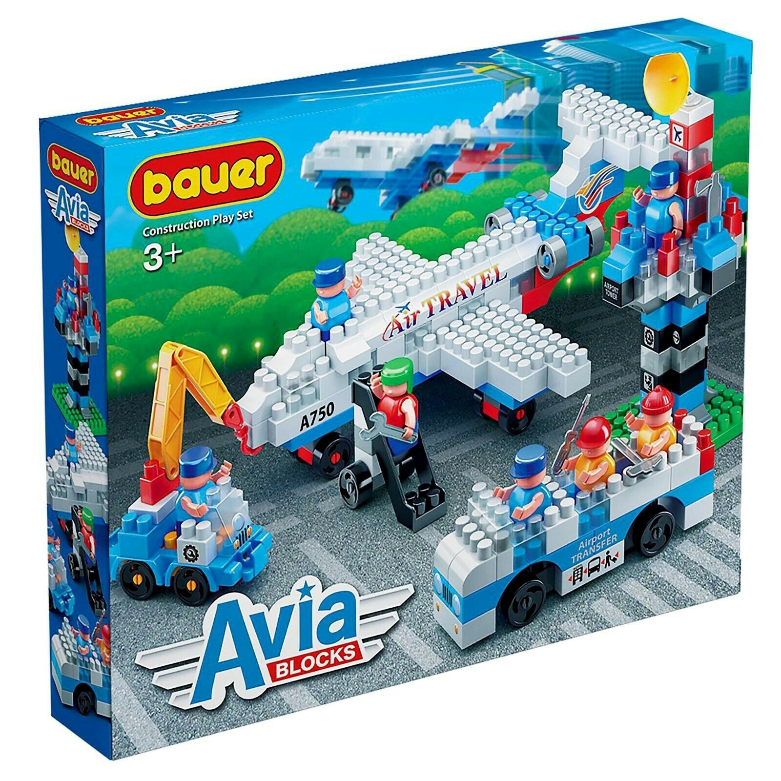 Конструктор "Пассажирский лайнер Bauer Avia", пластиковый, 195 деталей, от 3 лет