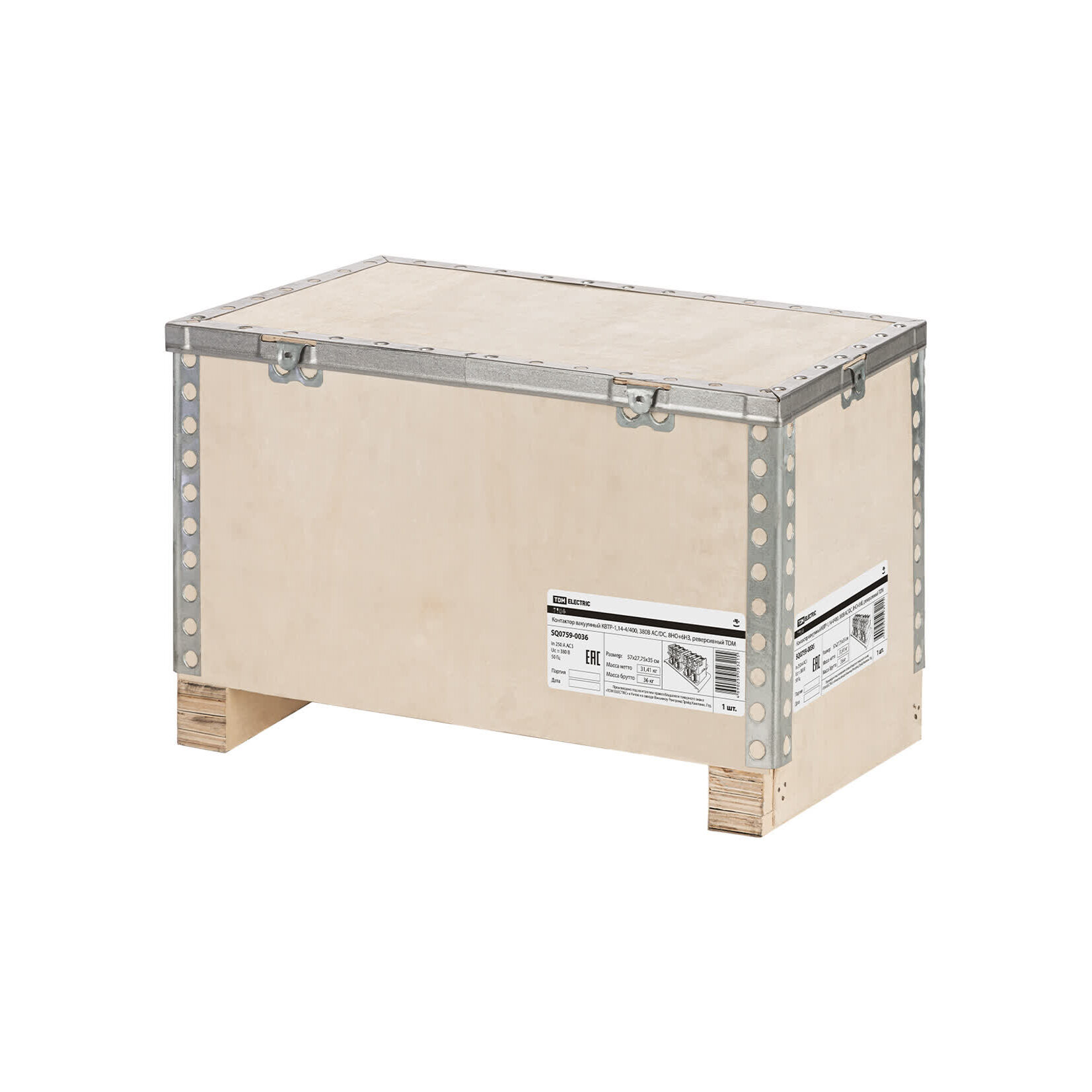 Контактор вакуумный КВТР-1,14-4/400, 380В AC/DC, 8НО+6НЗ, реверсивный, TDM SQ0759-0036 (1 шт.)