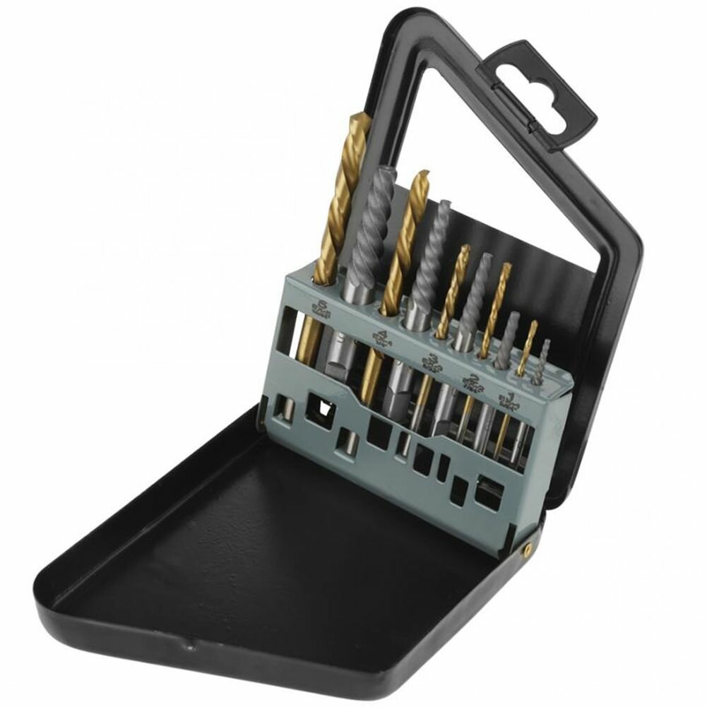 10 шт. экстрактор для винтов и набор левых кобальтовых сверл для снятия болтов, легкий комплект