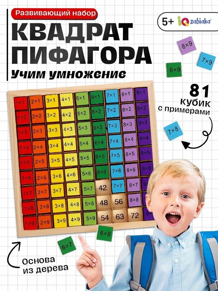 Развивающий набор IQ-ZABIAKA «Квадрат Пифагора», 5+