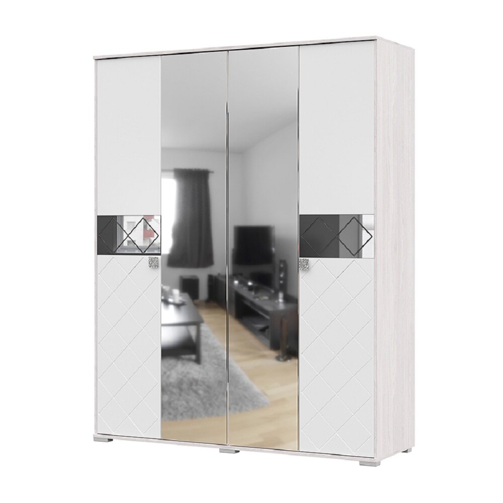 Шкаф для одежды Сальма ШК 024 162,6х206х52,5 см, цвет анкор/белый глянец