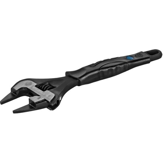 Ключ Кобальт разводной с тонкими губками 200 мм, ширина захвата 40 мм, двухкомпонентная рукоятка CR-V, подвес (798-072)