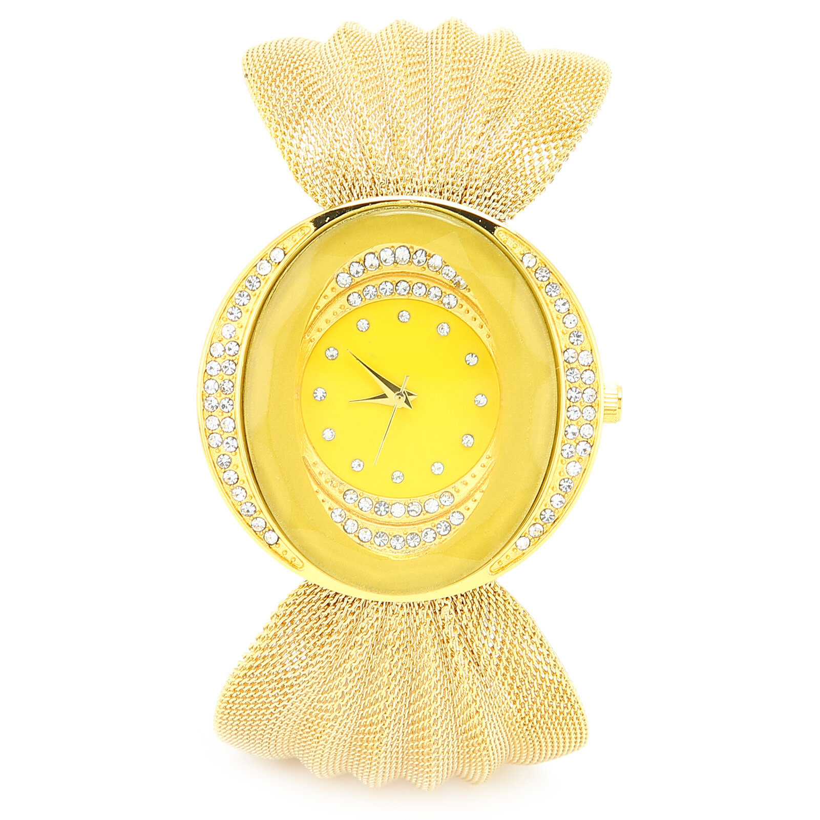 Модные женщины смотрят широкий сетчатый Quartz Quartz Elegant Work Watch для женского пола.