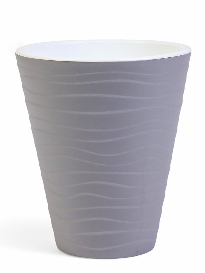 Кашпо для цветов «Валенсия», 2.8 л, d=17 см, h=20 см, пластик, цвет серый шёлк