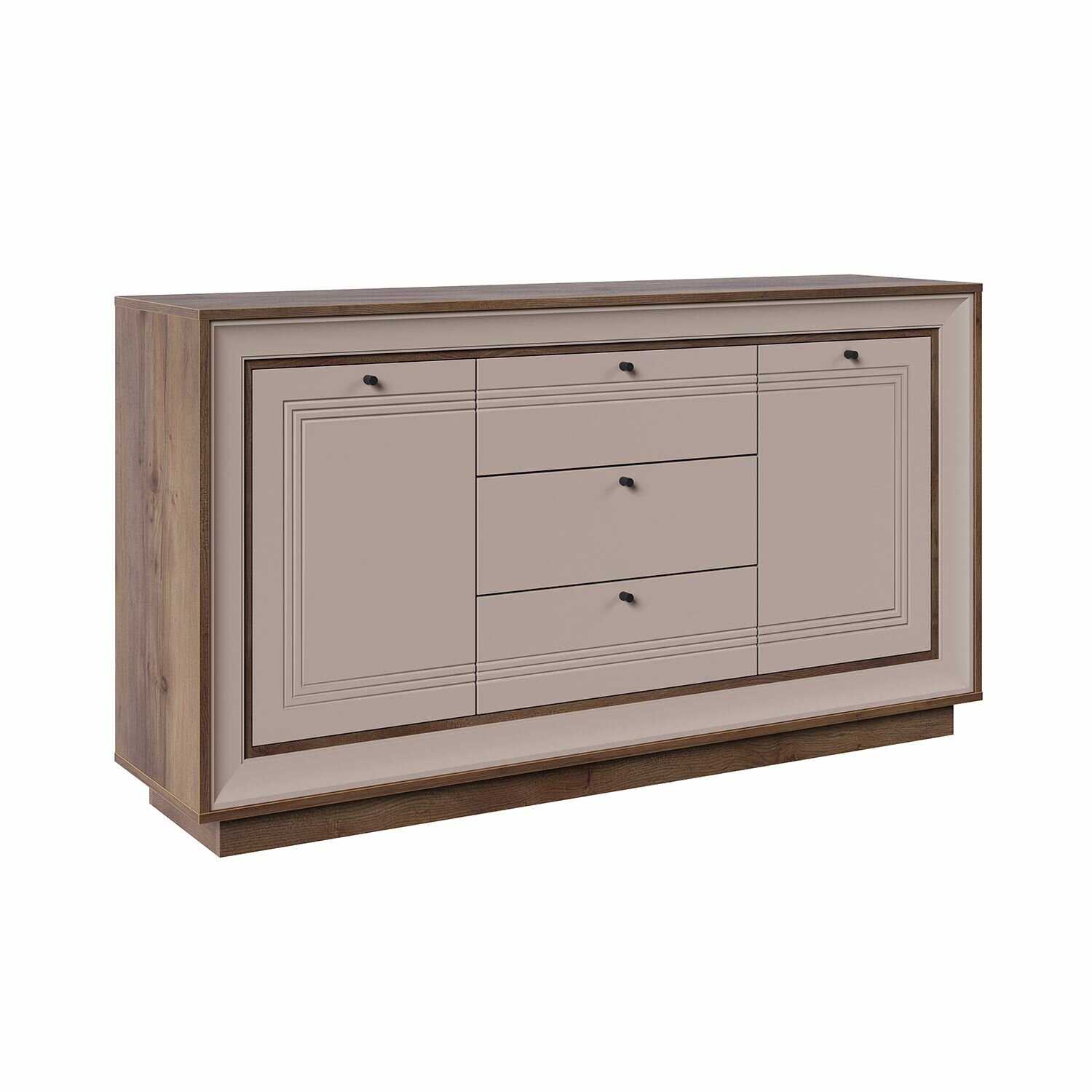 Комодино Кураж 1536 "Прато", ЛДСП/МДФ, 3 ящика, бежевый, 4 упаковки