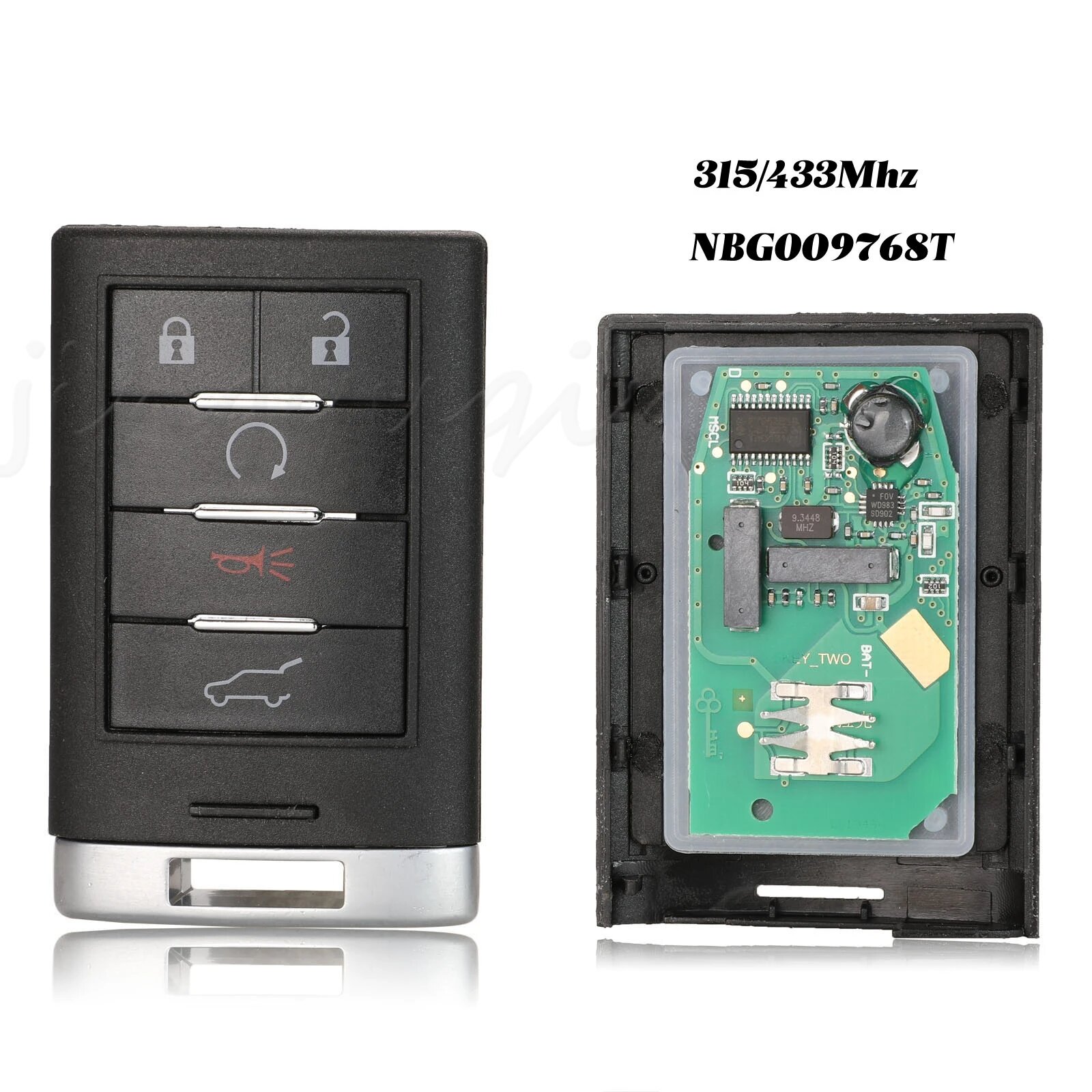 Jingyuqin 315/433 МГц NBG009768T Смарт-ключ для Cadillac SRX 2010 2011 2012 2013 2014 вход без ключа 5 кнопок удаленный автомобильный ключ
