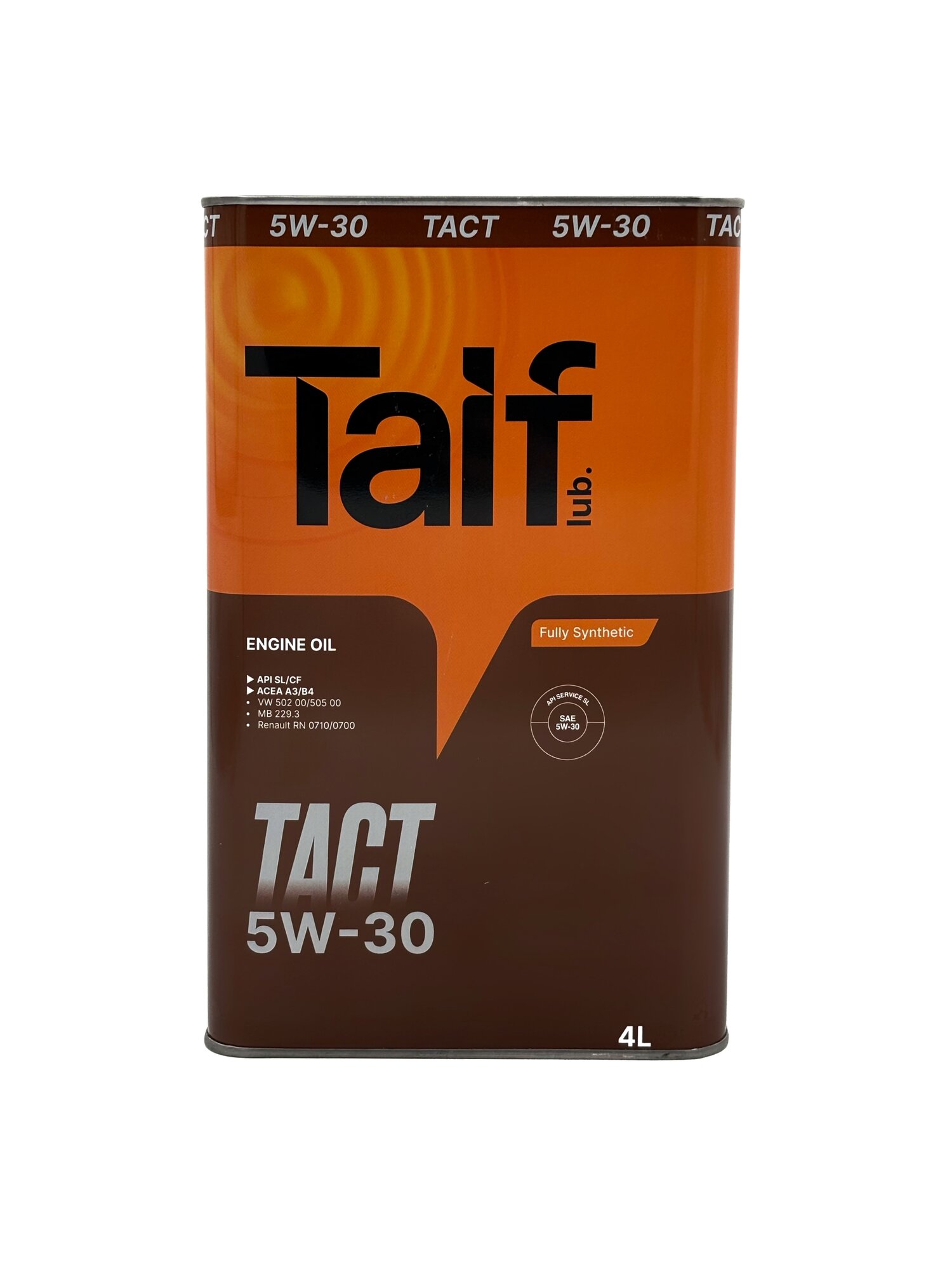 Масло моторное Taif Tact 5w-30, 4 литра, синтетическое, для авто