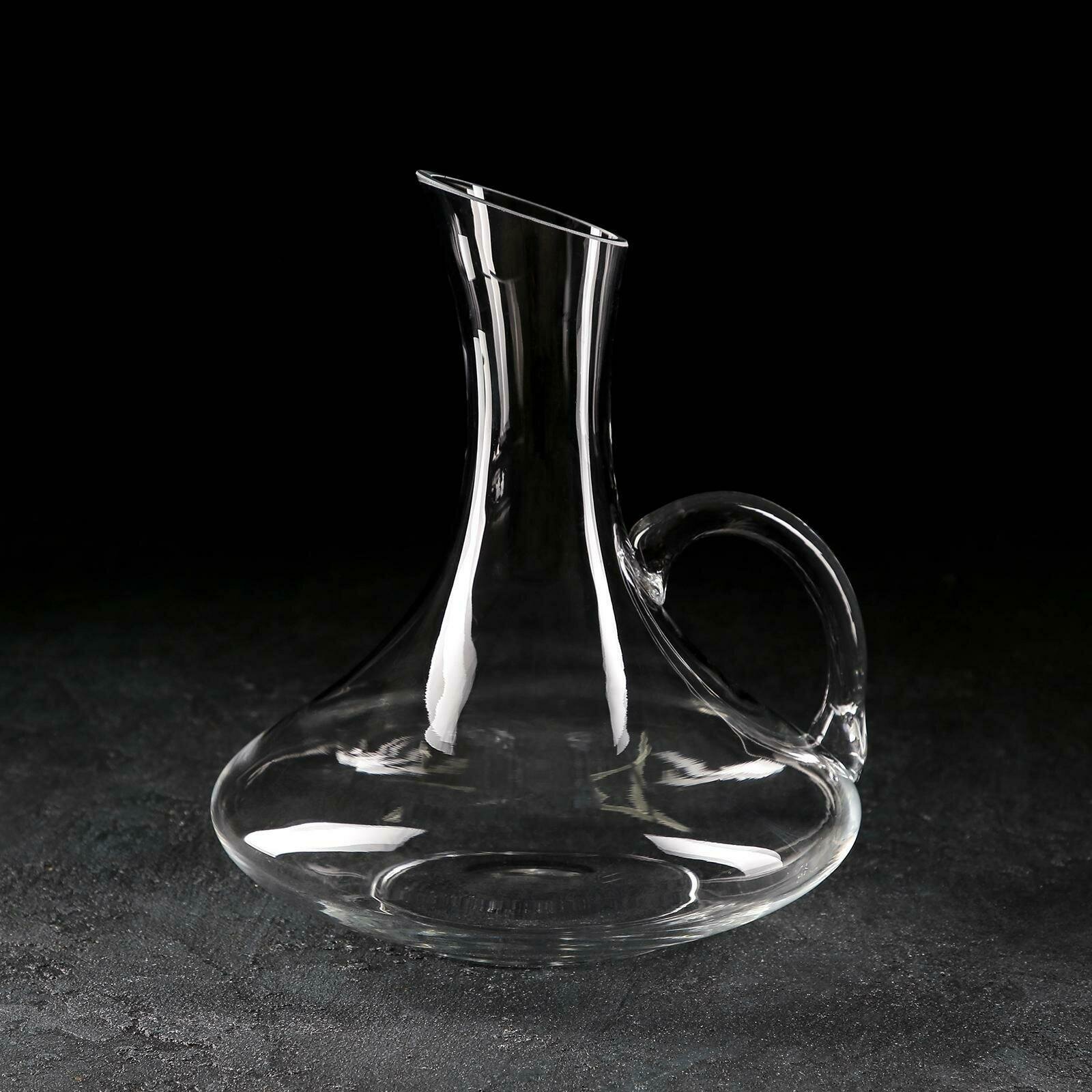 ДекаДекантер с ручкой Magistro «Мэрло», 1,9 л, с ручкой, стекло, прозрачный