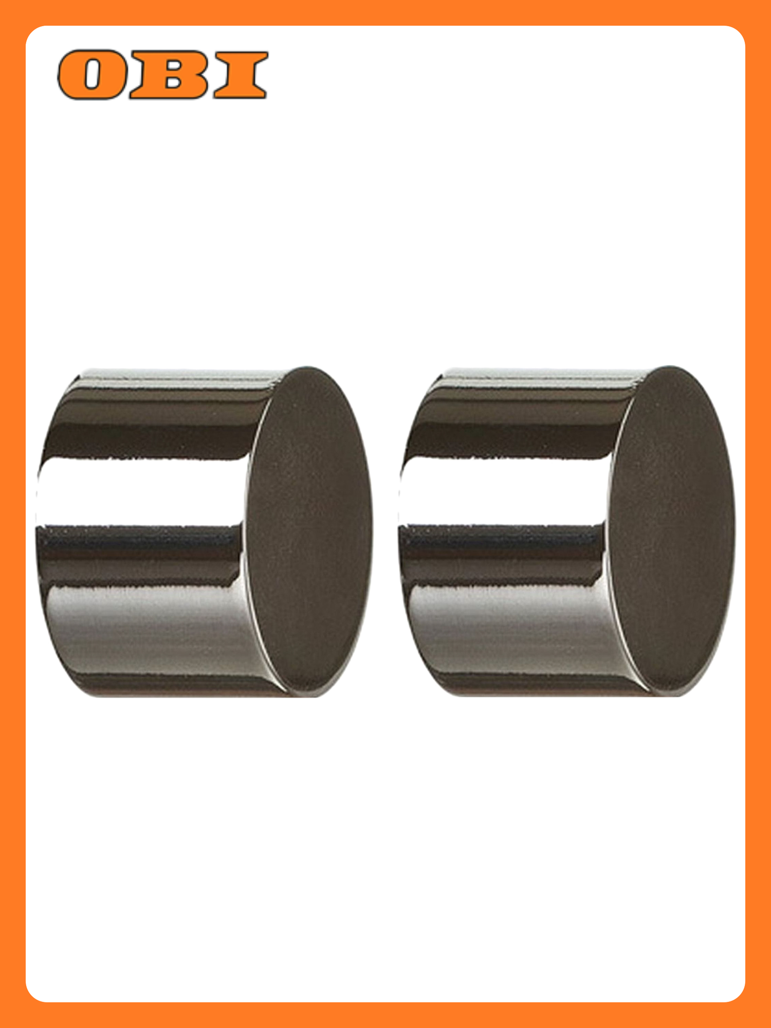 Наконечник для карниза ORBIS Заглушка d16 мм стальной сплав хром 2 шт