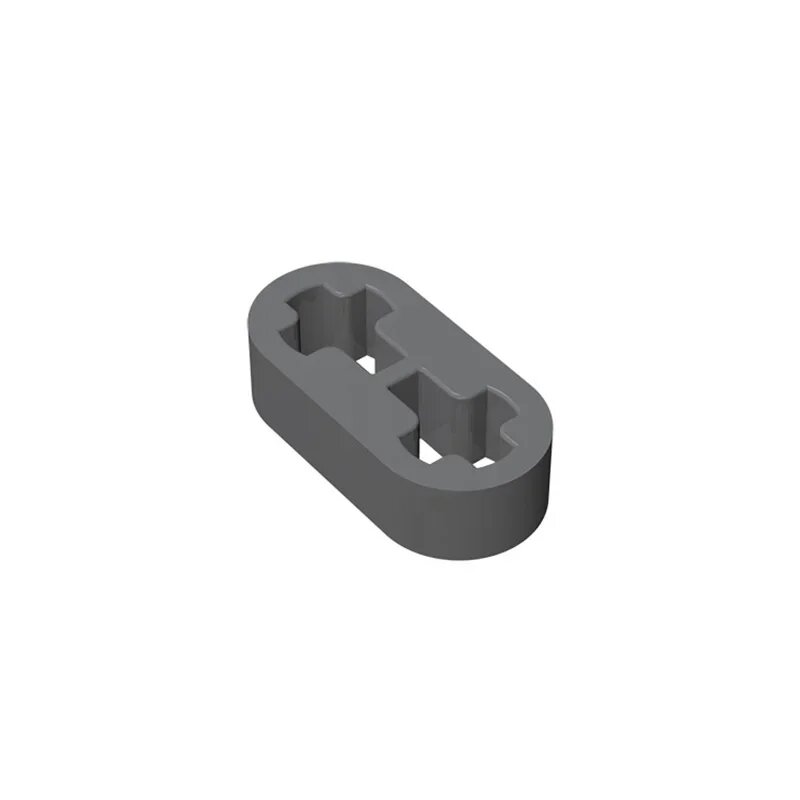 Набор строительных блоков SixBricks 10 шт, тонкие, 1x2, с отверстиями Серый, 199-dark grey
