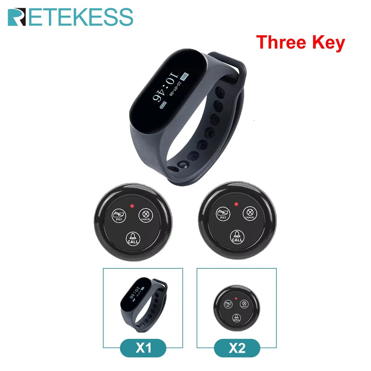 Retekess Three Key Беспроводная система вызова TD112