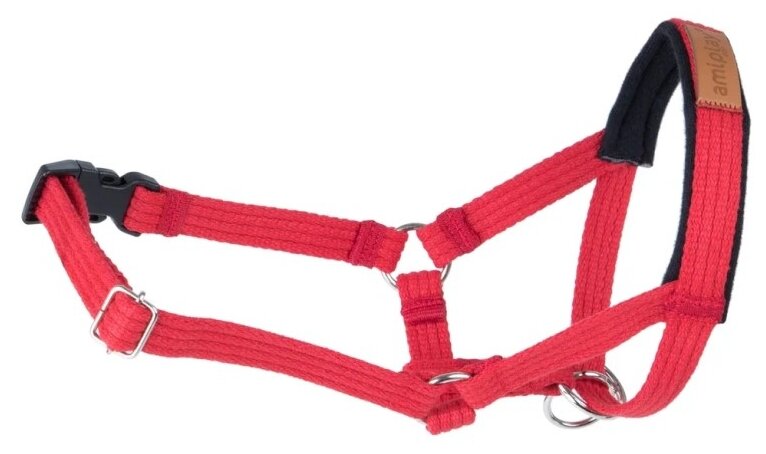 Недоуздок AmiPlay Cotton M Кокер спаниель 17-32х39-50х1,5 см, красный