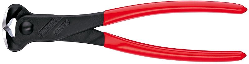 Кусачки торцевые, 200 мм, фосфатированные, обливные ручки KNIPEX KN-6801200