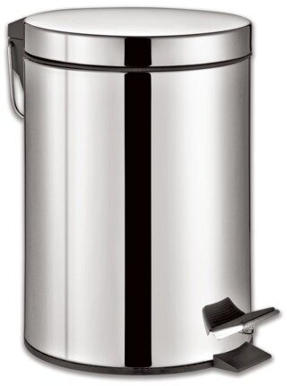 Ведро для мусора с педалью лайма Classic 232263, 30 л, зеркальное, нержавеющая сталь, со съемным внутренним ведром