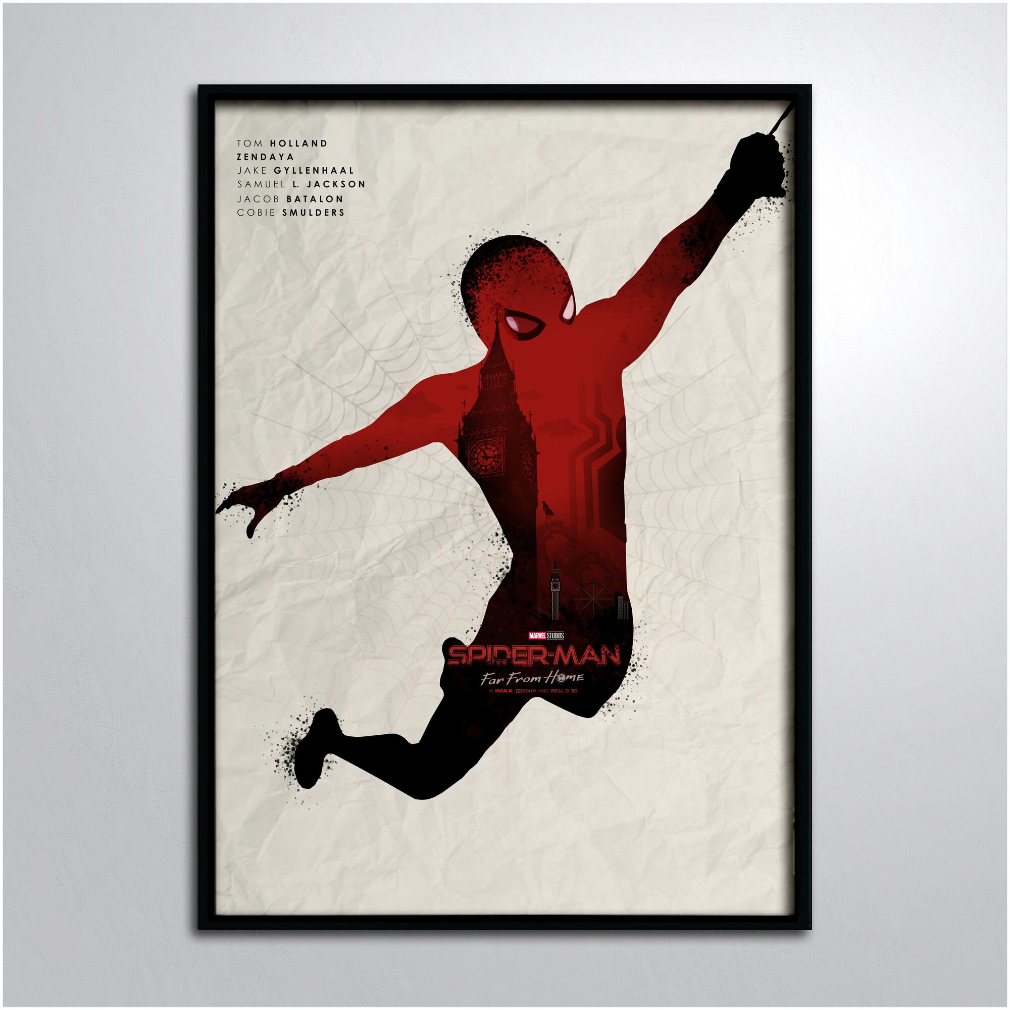 Постер без рамы/Марвел Человек-паук Вдали от дома Трафарет Marvel Spider-Man: Far from Home