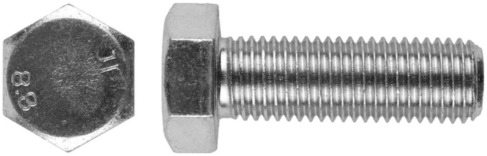 Болт с шестигранной головкой, DIN 933, M10x20мм, 200шт, кл. пр. 8.8, оцинкованный, KRAFTOOL