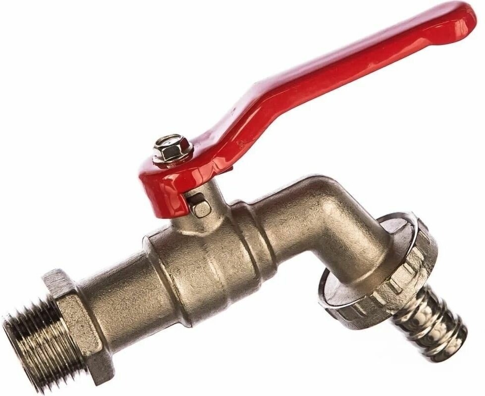 Кран шаровый водоразборный со штуцером 1/2" ручка-рычаг