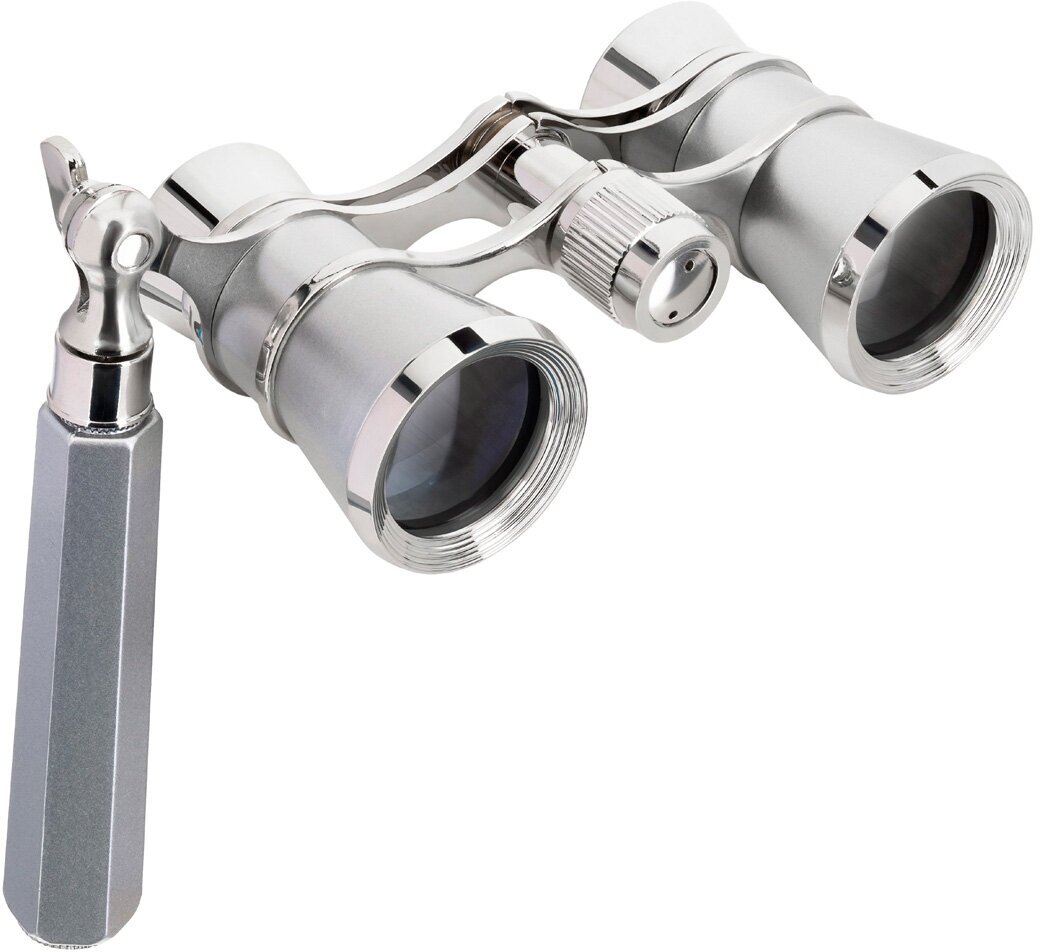 Театральный бинокль-лорнет Levenhuk Broadway 325E, серебристый