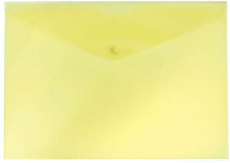 Конверт на кнопке Бюрократ Economy -PK100YEL A4 пластик 0.10мм желтый