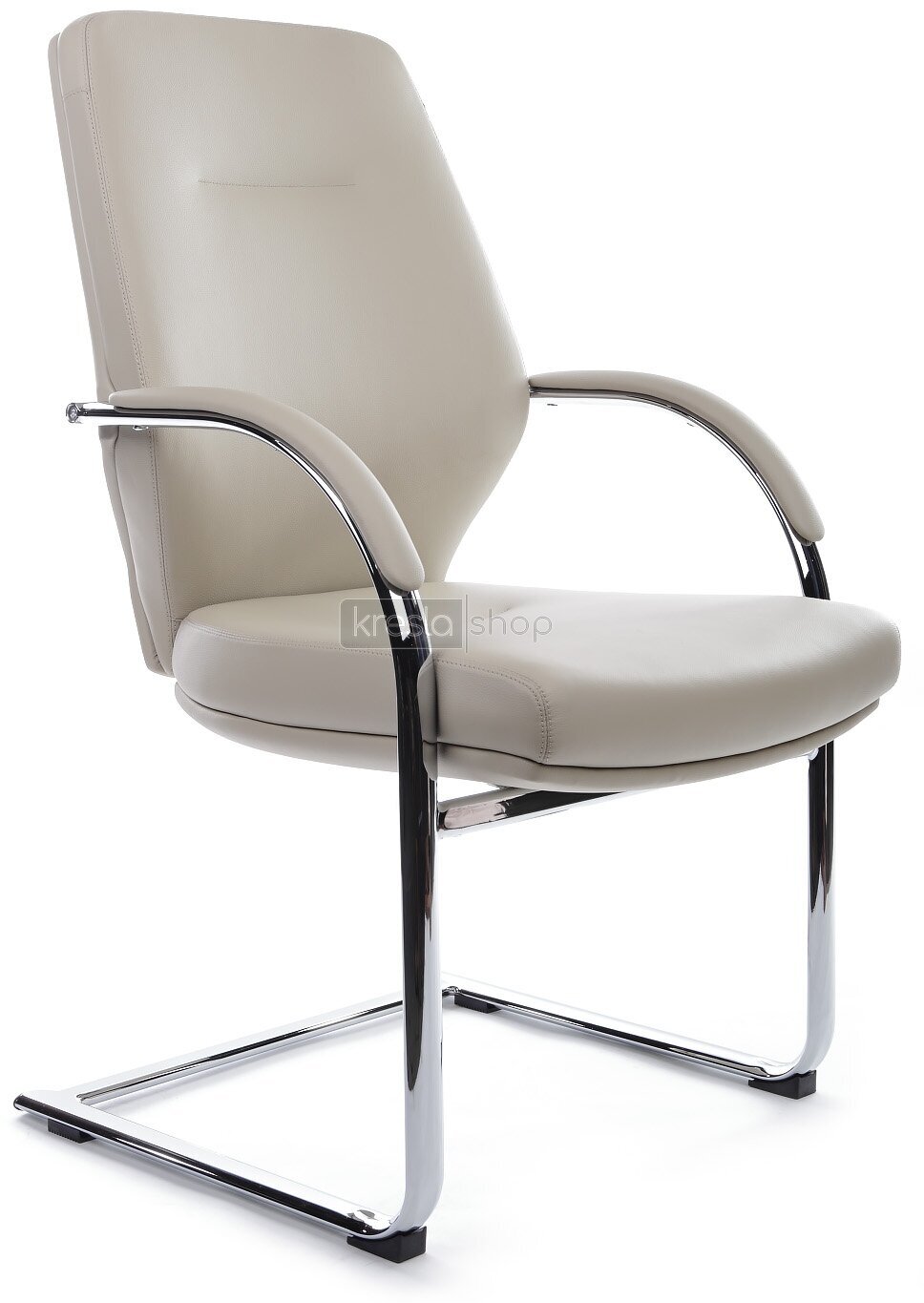 Конференц-кресло Riva Design Алонзо-СФ / Alonzo-CF C1711 светло-серая кожа
