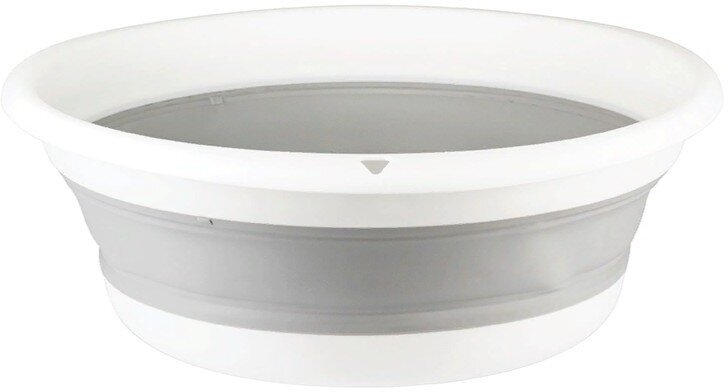 Таз хозяйственный Idea / Идея флекс круглый складной, полипропилен смоки 395×400×55мм, объем 10л / товары для дома