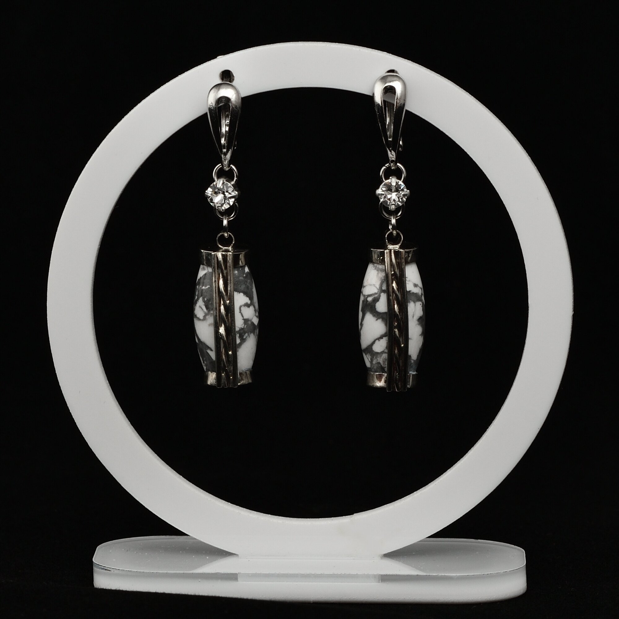 Серьги с подвесками, кристаллы Swarovski, говлит