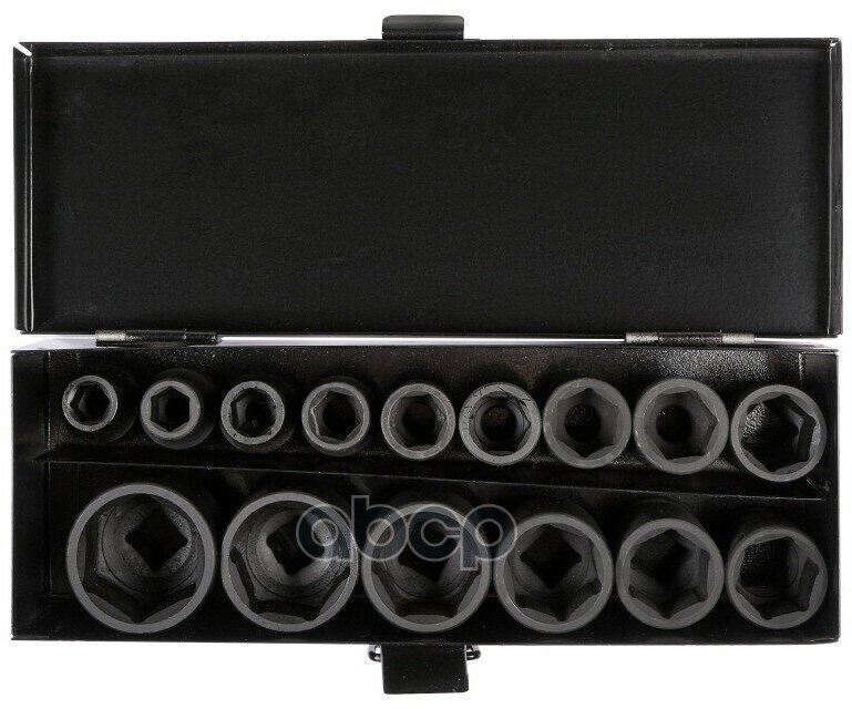 Набор головок ударных (15 предметов) "AIRLINE" (1/2"DR L=38 мм) (10-32 мм) металл. кейс AIRLINE арт. ATAS041