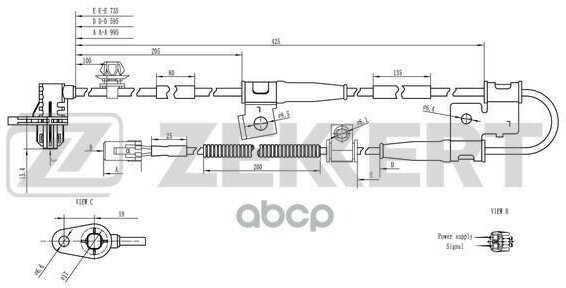 Датчик ABS Передний Левый Kia Ceed 06- Pro Ceed 08- Zekkert арт. se-6094