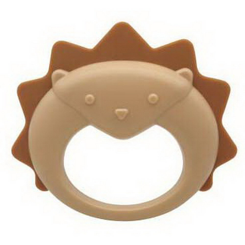 Погремушка-прорезыватель "Ёжик" Huanger, коричневый, пластик, силикон