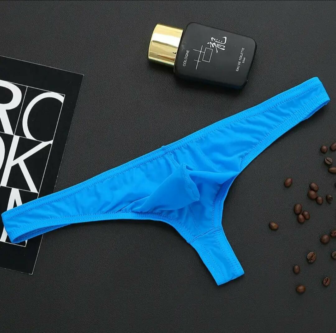 Трусы стринги XXL ярко-голубые СТ мужские 15