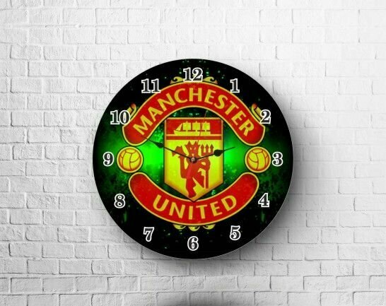 Часы настенные GOODbrelok круглые 20 см принт "Манчестер Юнайтед" - 0002
