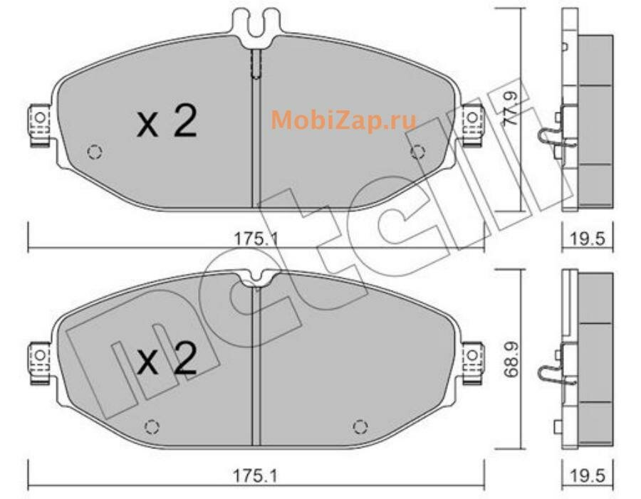 К-т дисков. тормоз. колодок OPEL Karl 1.0, 1.0 GPL 2015- F Metelli арт. 2211130