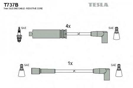 Провода зажигания DAEWOO ESPERO 1995-99 1.8-2.0 TESLA T737B