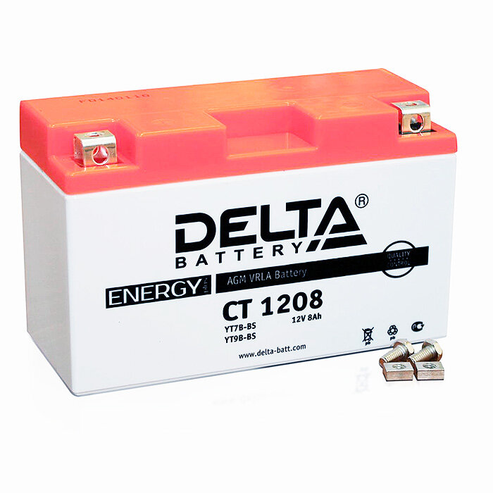 Аккумулятор DELTA CT1208 (YTX7A-BS) для скутера, мотоцикла, квадроцикла DELTA-CT1208
