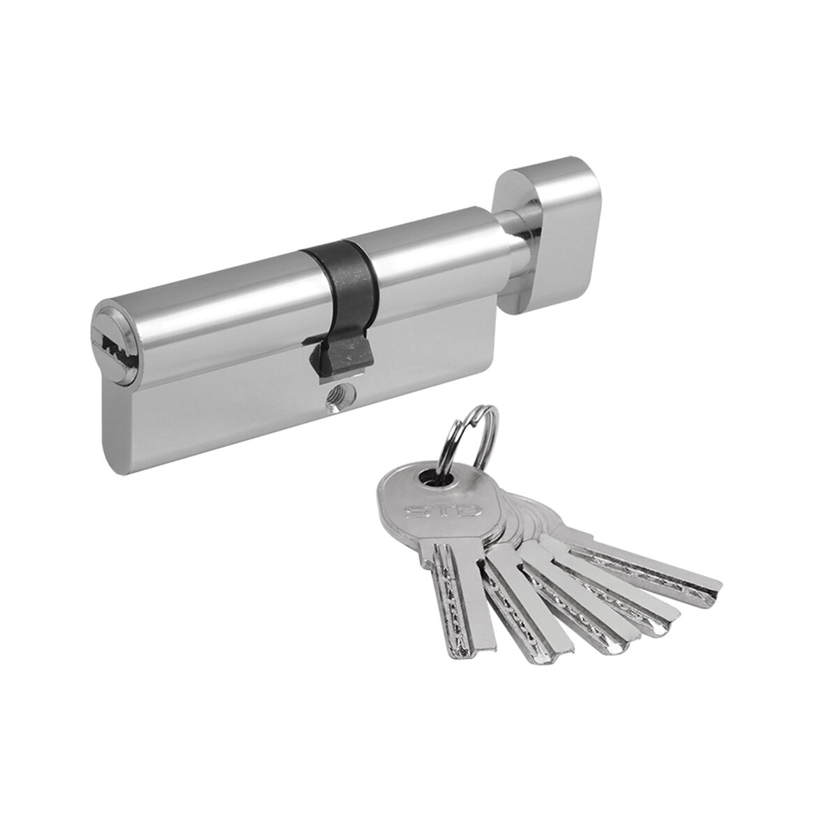 Цилиндровый механизм Нора-М STD AL ЛПВ-80 (45-35В), ключ/вертушка, хром