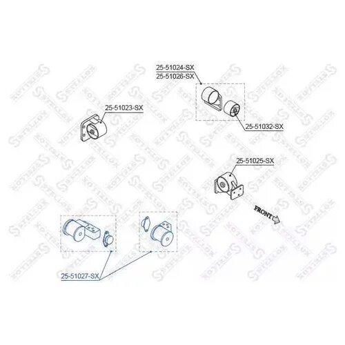 Подушка ДВС правая HY ACCENT 1.5/1.6 99, 2551027SX STELLOX 25-51027-SX