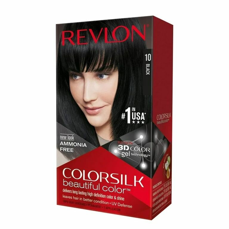 Revlon Краска для волос Revlon Colorsilk 10 Black / 10 Черный, 130мл