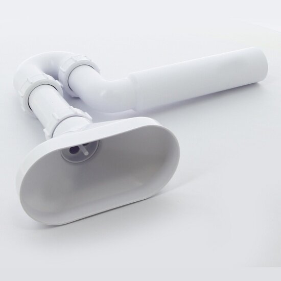 Сифон Mcalpine HC740FUN, Р-образный (1 1/2"х40мм) для разрыва потока/струи с овальной (170ммх85мм) воронкой