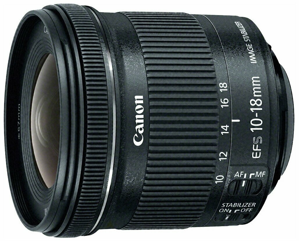 Объектив Canon EF-S, 10-18mm, f/4.5-5.6, IS STM, переменное фокусное расстояние, черный