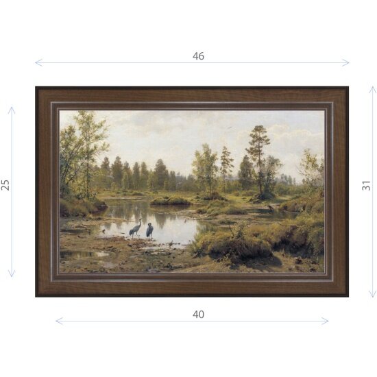 Картина Декор Депо Ивана Шишкина Болото Матовая бумага в раме без стекла 31х46 см