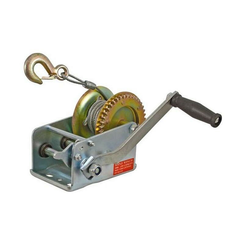 Лебедка барабанная 0,8 т стальной трос Сервис Ключ