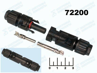 Разъем 1pin в комплекте влагозащищенный 1000V 30A (MC4)