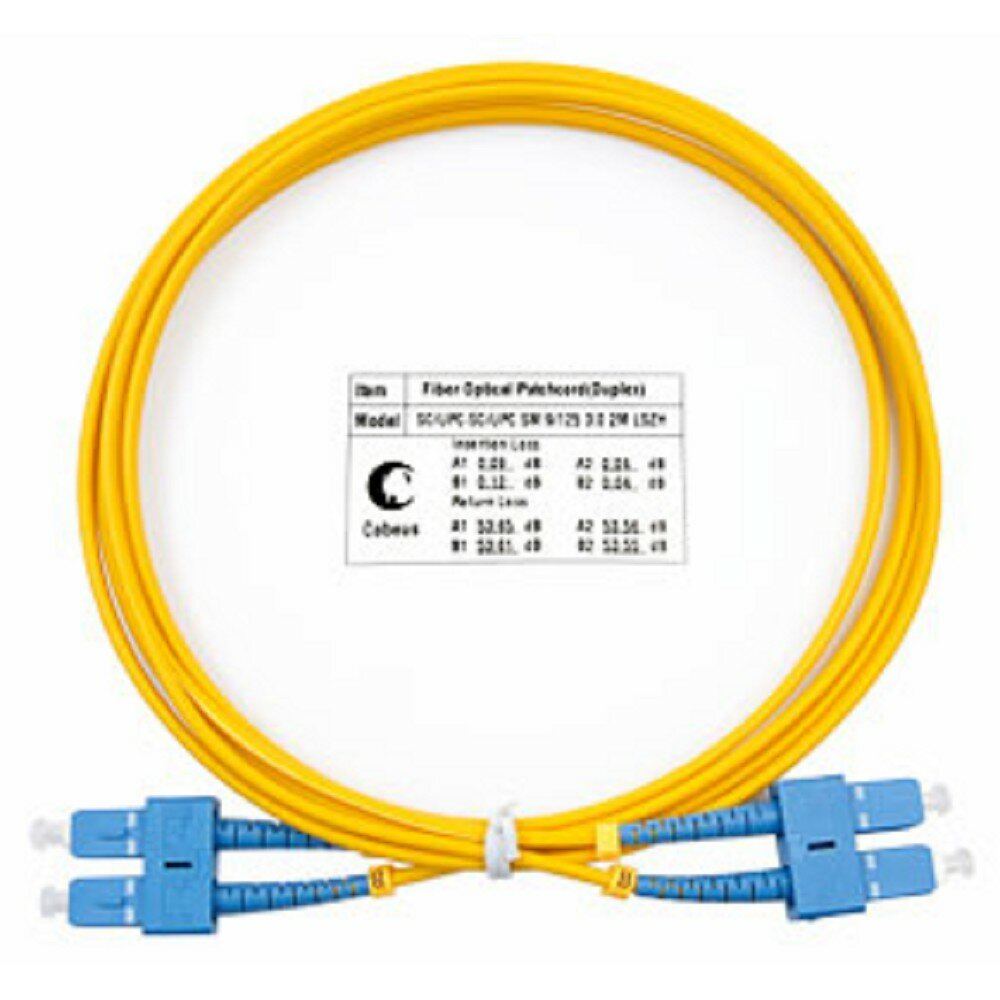 Cabeus Патч-корды волоконно-оптические, пигтейлы FOP d -9-SC-SC-2m Шнур оптический duplex SC-SC 9 125 sm 2м LSZH